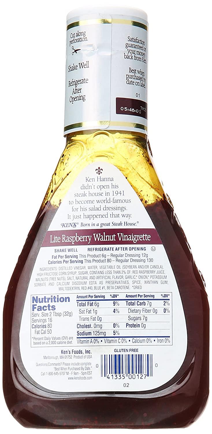Ken's Steak House Raspberry Walnut Vinaigrette Lite Dressing 16 oz ...