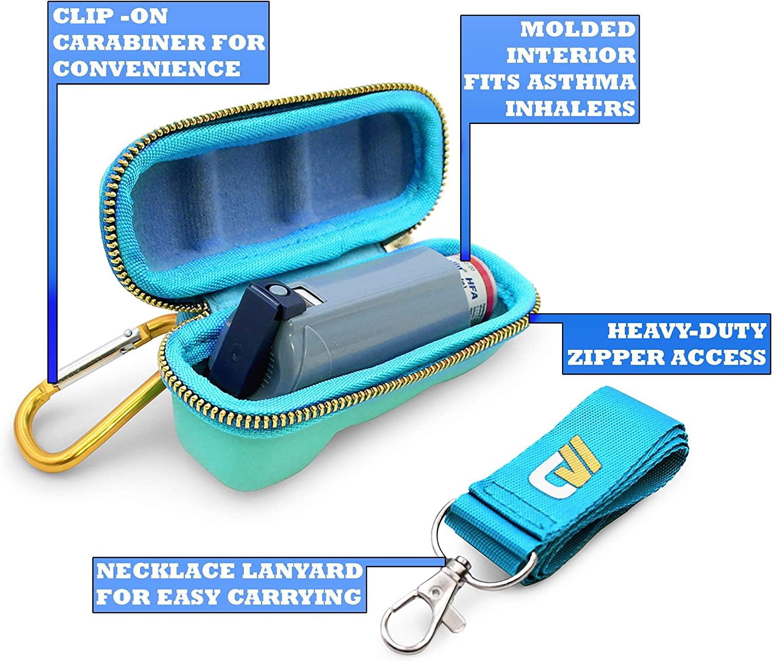 Turquoise Asthma Inhaler Travel Case - Casematix | Compact & Durable ...