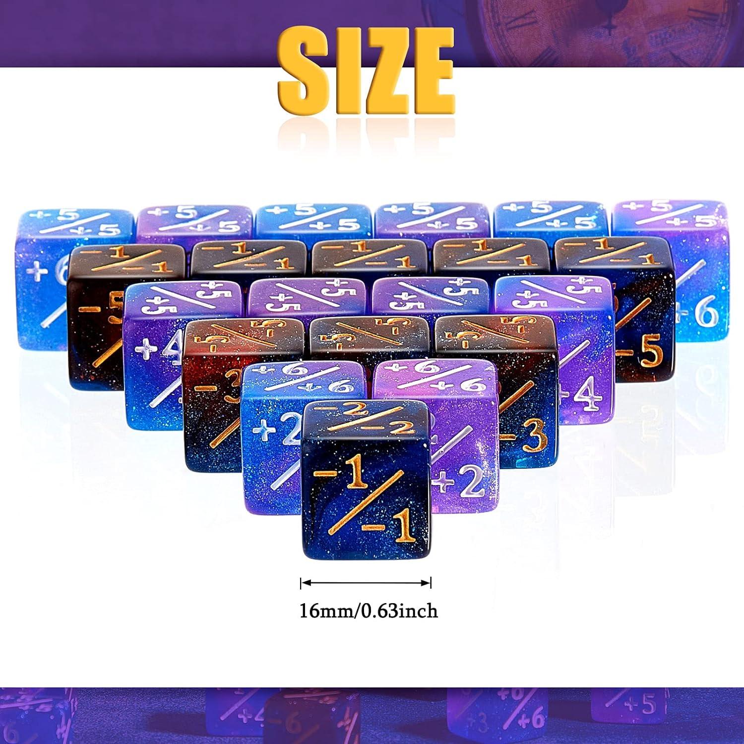 24-Piece Dice Counters Set for Card Gaming - D6 Cube Loyalty Tokens ...