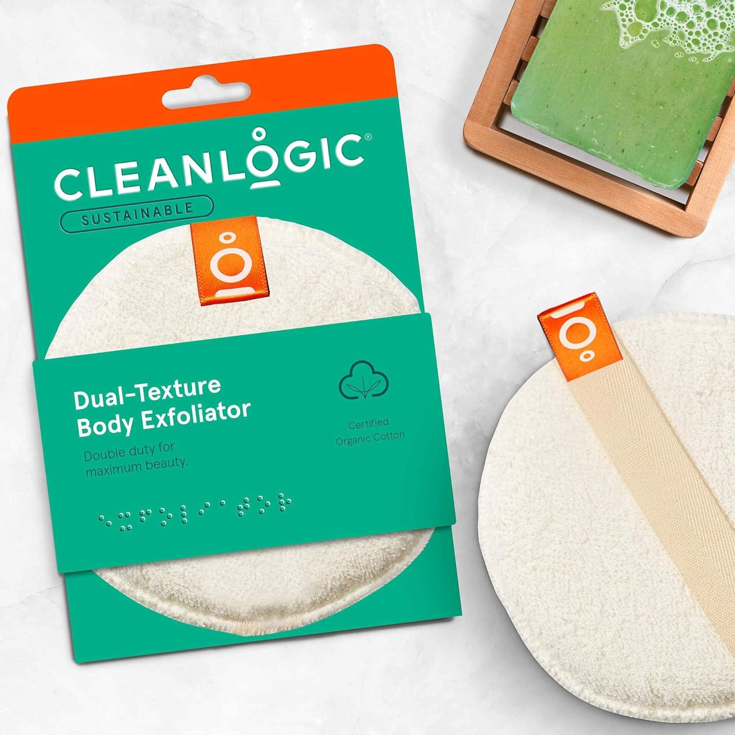 CleanLogic Dual Texture Body Exfoliator - Certified Organic - Pack of 6 ...