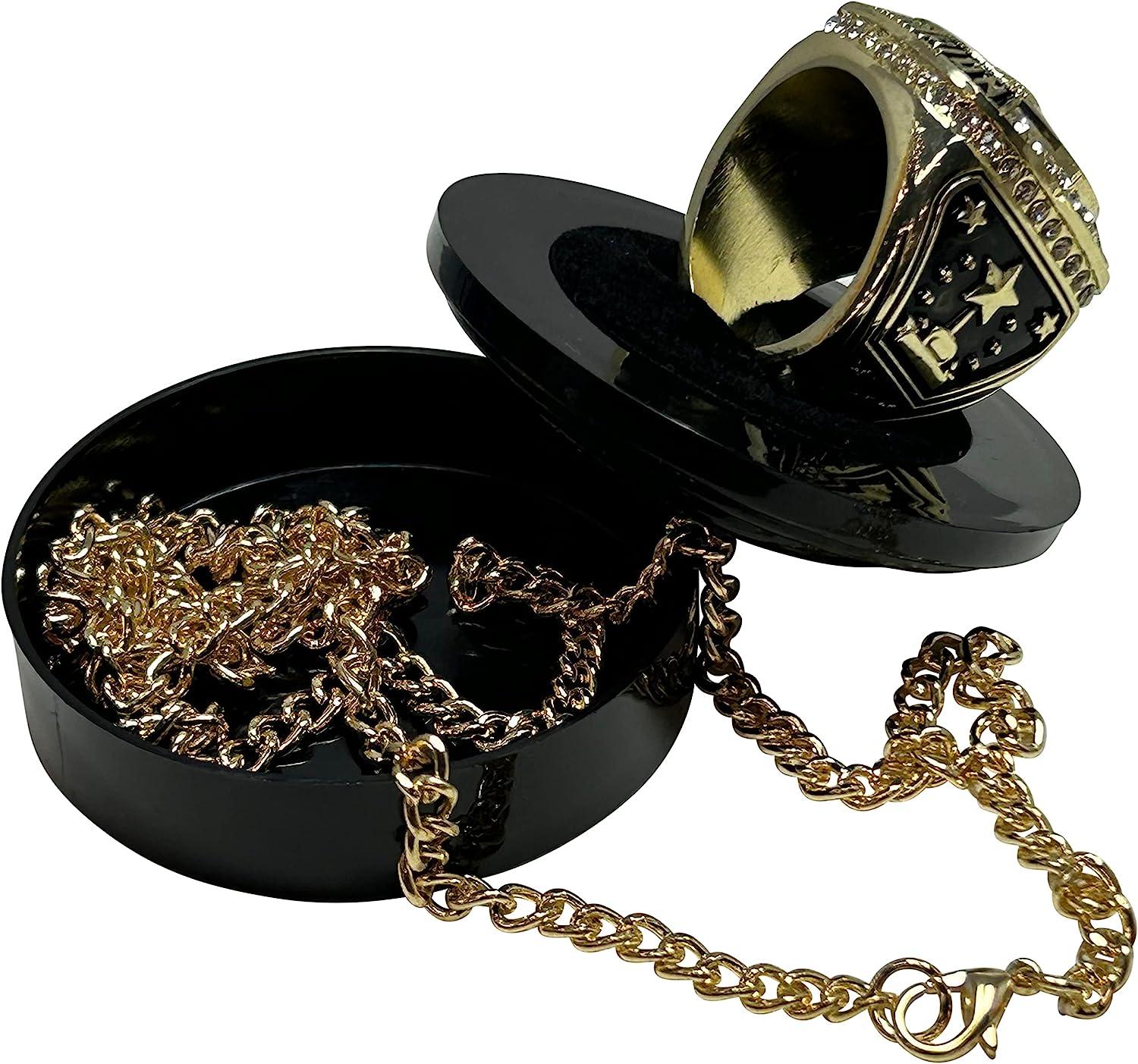 Champion Gold Last Place Loser Trophy Ring with Neck Chain and Stand ...