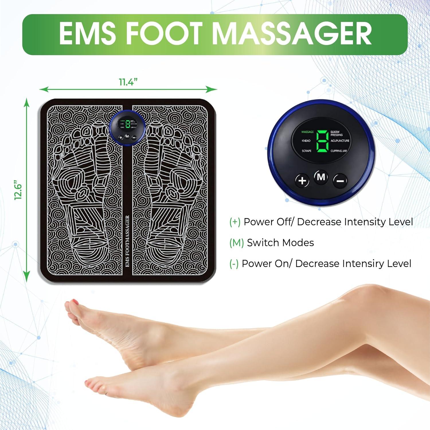 EMS Electric Foot Massager for Circulation and Pain Relief - Foot Spa ...