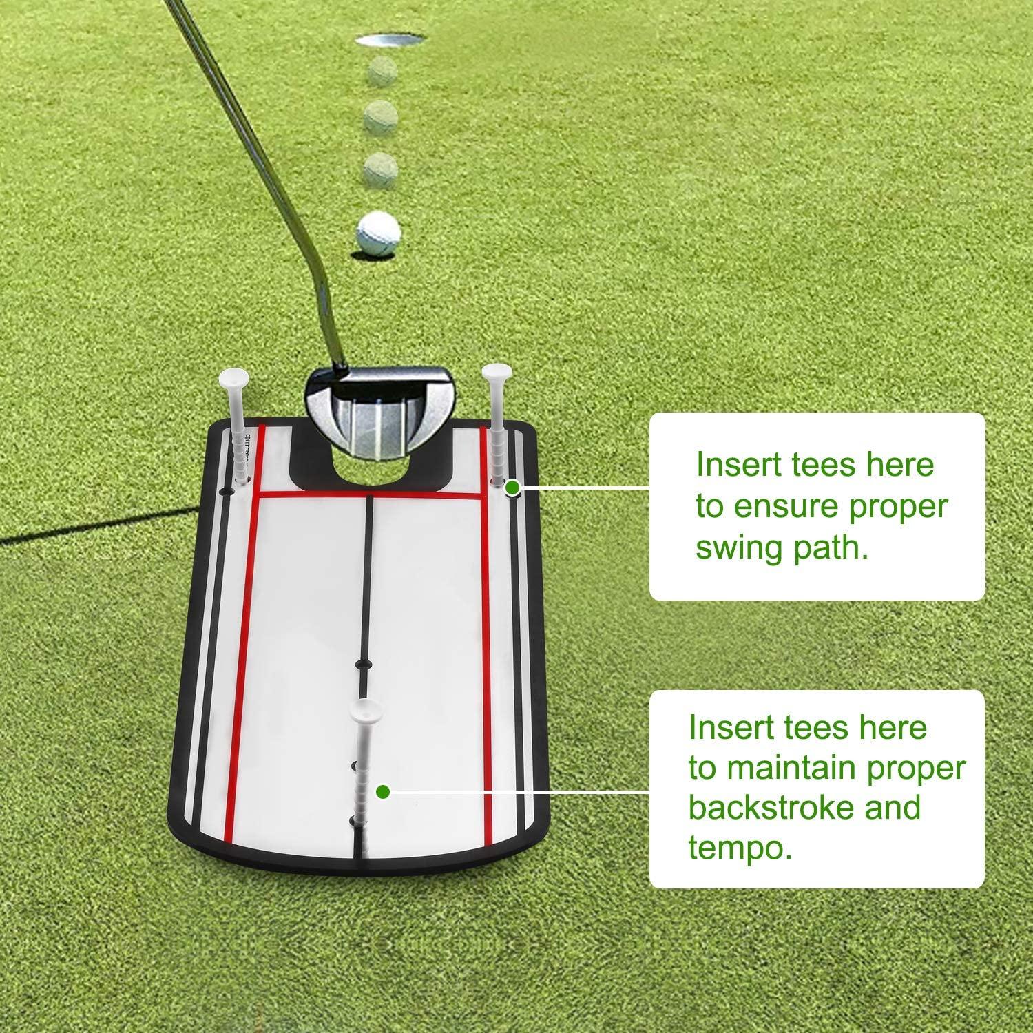 KINGTOP Golf Putting Alignment Mirror with Cup Combo - Portable Swing ...