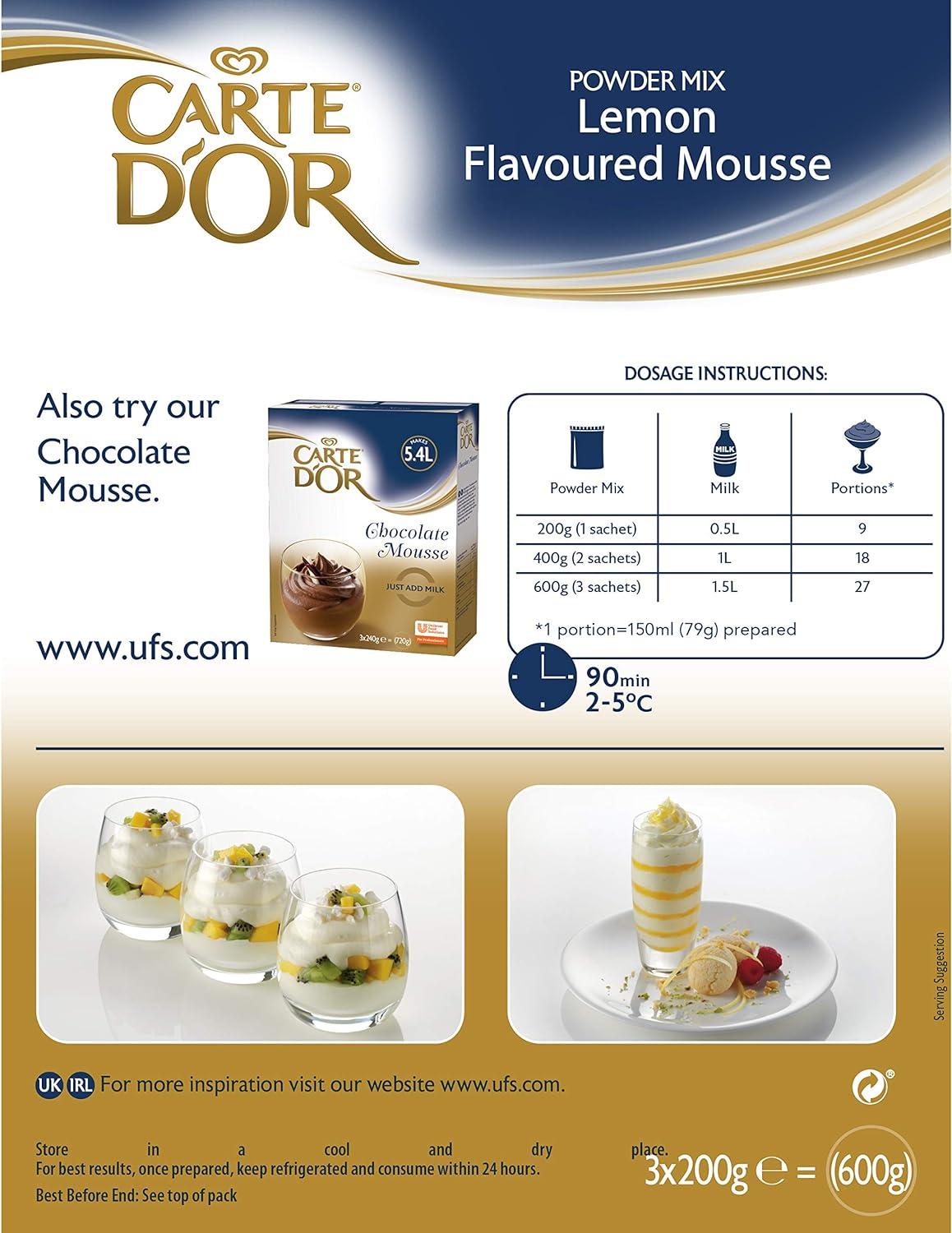 Carte D'Or Lemon Mousse Dessert Powder Mix - 200gr x 3 (pack of 1 ...