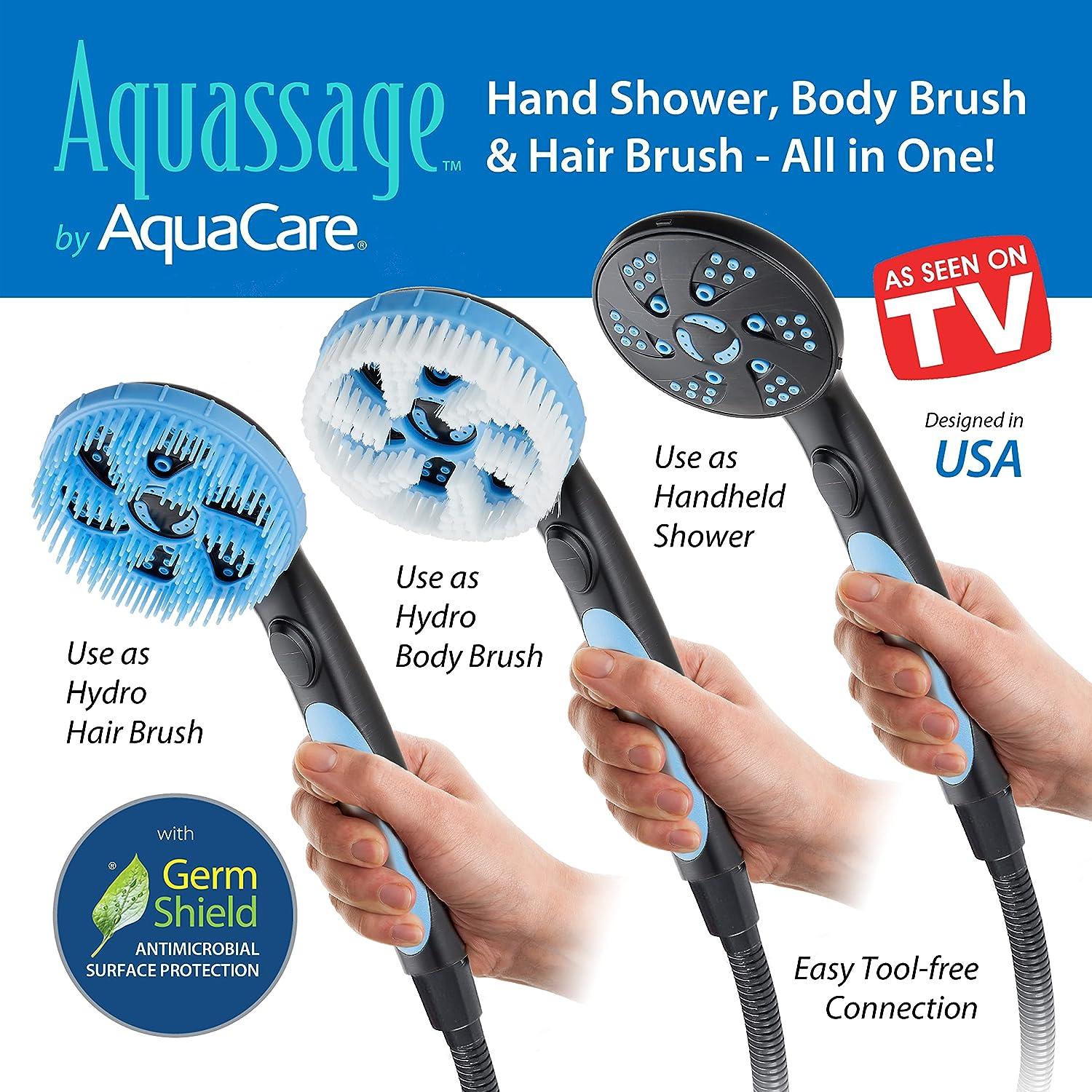5-in-1 Aquassage High Pressure Shower Head Combo 76 Modes, Body & Hair ...