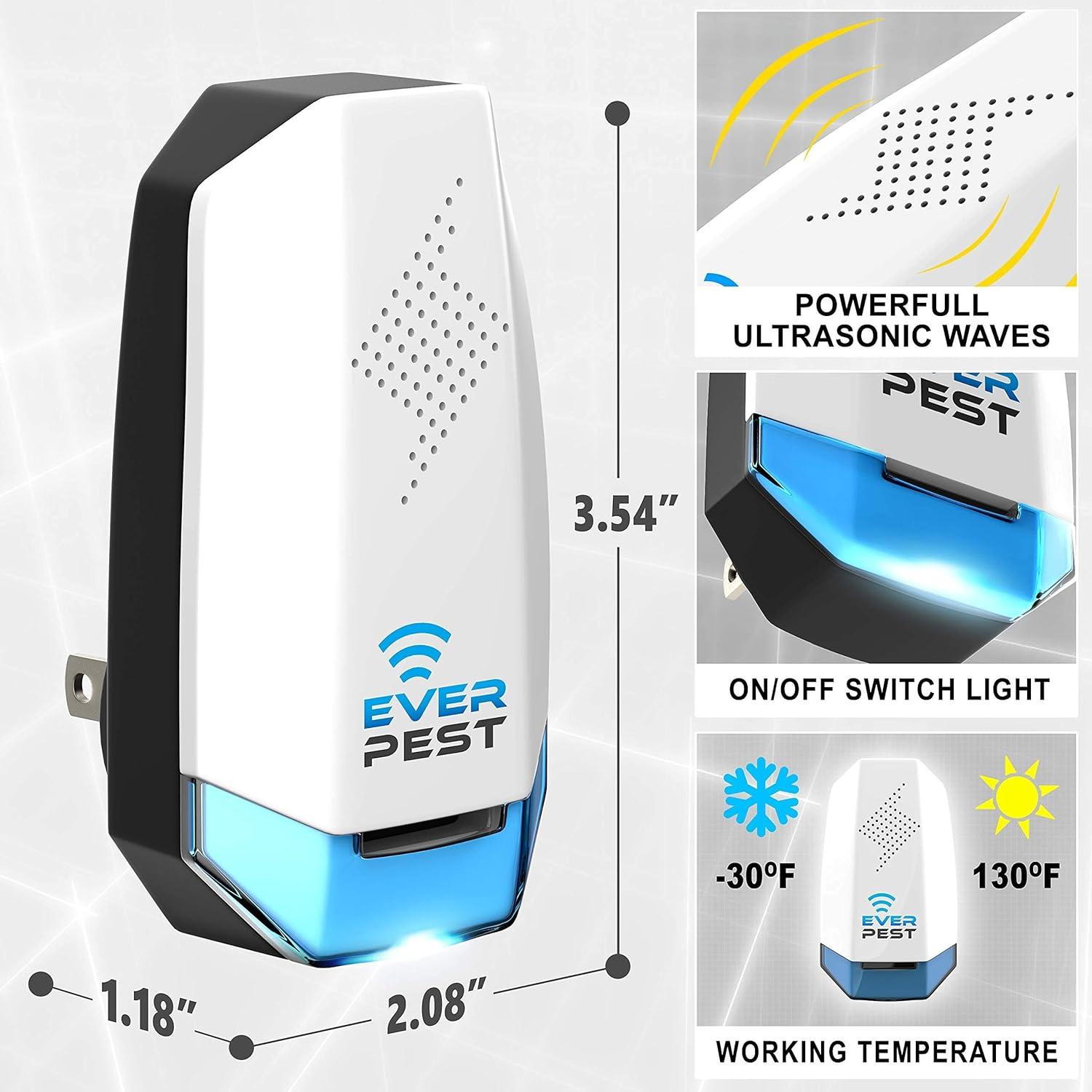2 Pack Ultrasonic Pest Repeller Plug in - Electronic Insect Control ...