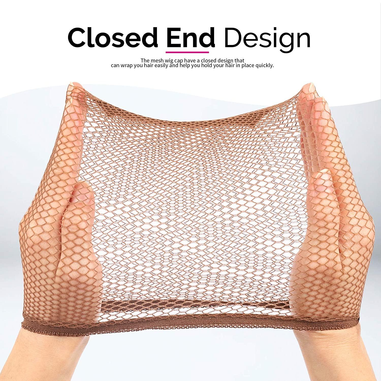 FANDAMEI 4PCS Dark Brown Wig Caps - Mesh Net Liner for Women, Men ...