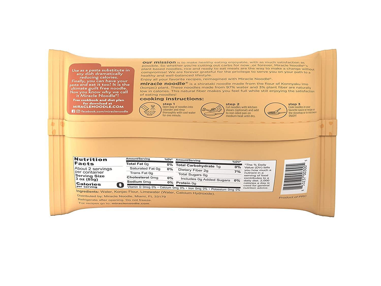Miracle Noodle Shirataki Zero Carb Gluten Free Pasta Angel Hair 7oz ...
