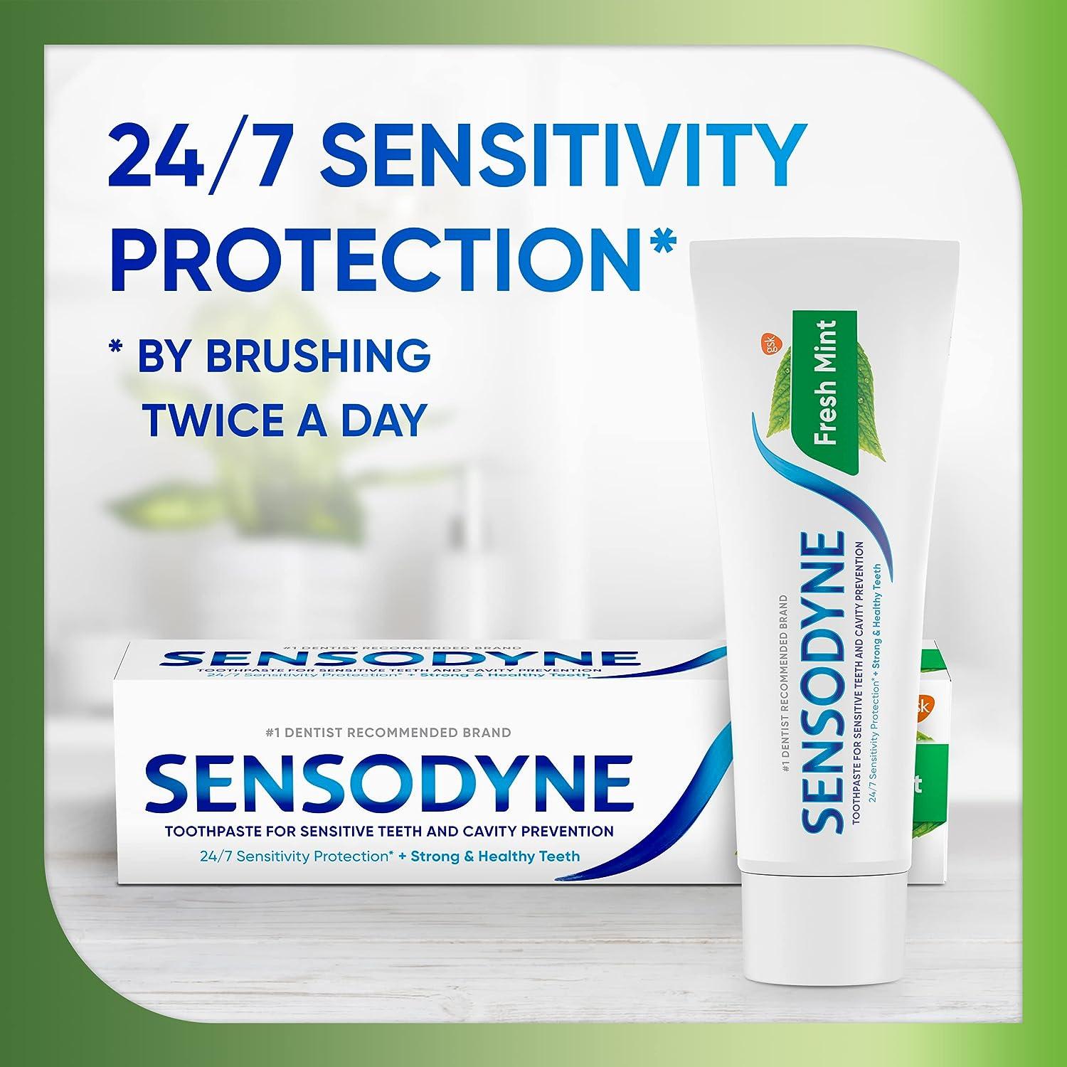 Sensodyne Fresh Mint Toothpaste - 4 Ounces | Cavity Prevention ...