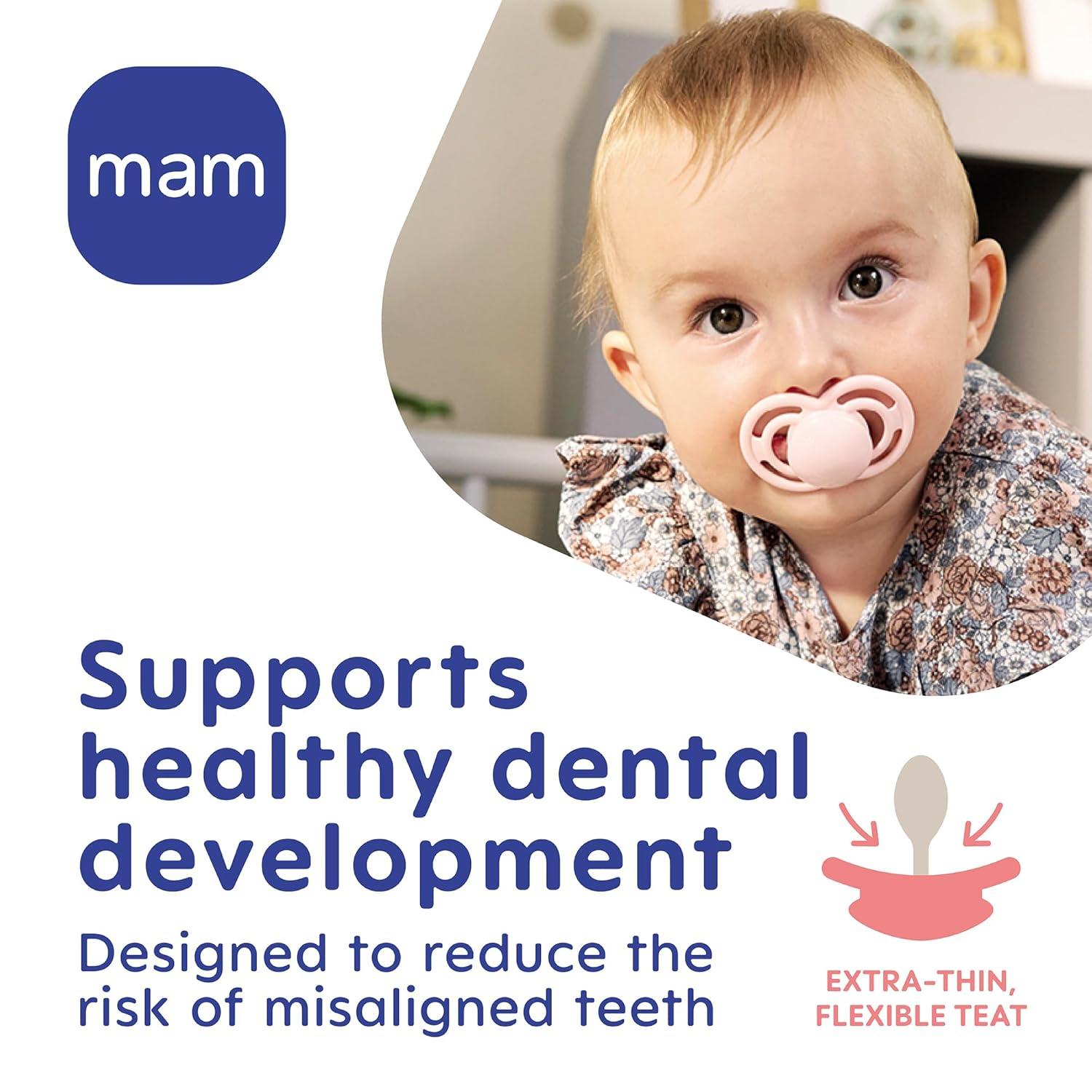 MAM Perfect Soothers 12+ Months | Thinner Softer Baby Pacifiers with ...