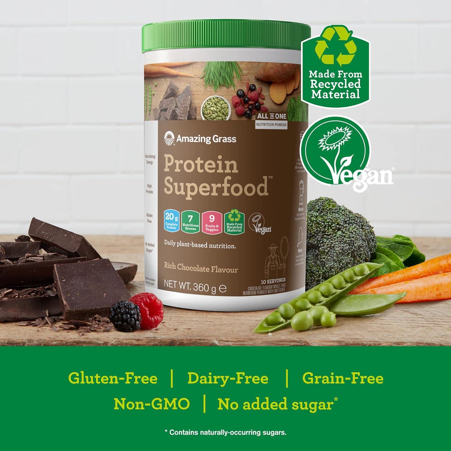 Amazing Grass Organic Vegan Rich Chocolate Protein Superfood Powder ...