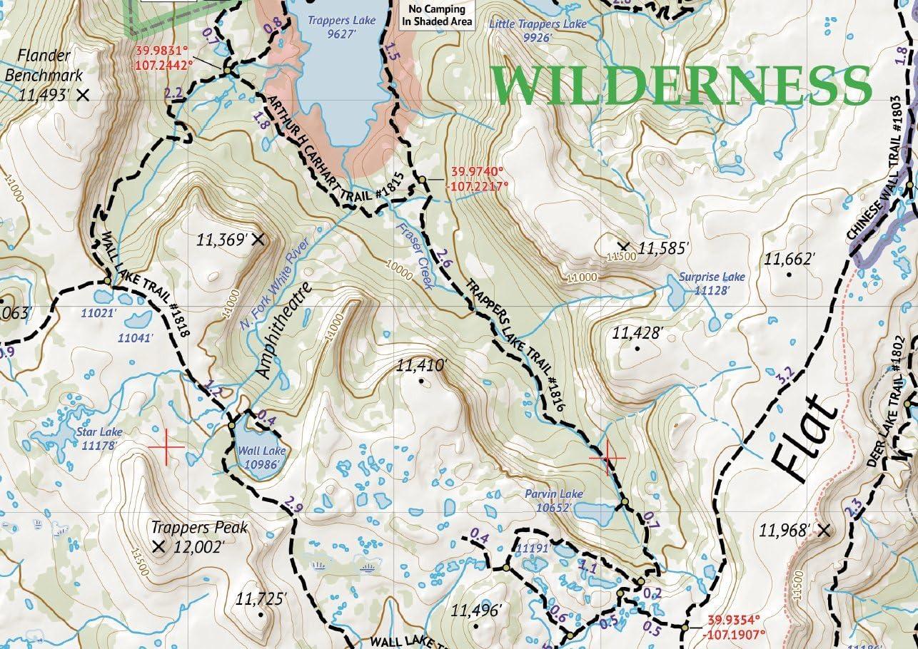 Flat Tops Wilderness Topographic Hiking Map by Outdoor Trail Maps LLC ...