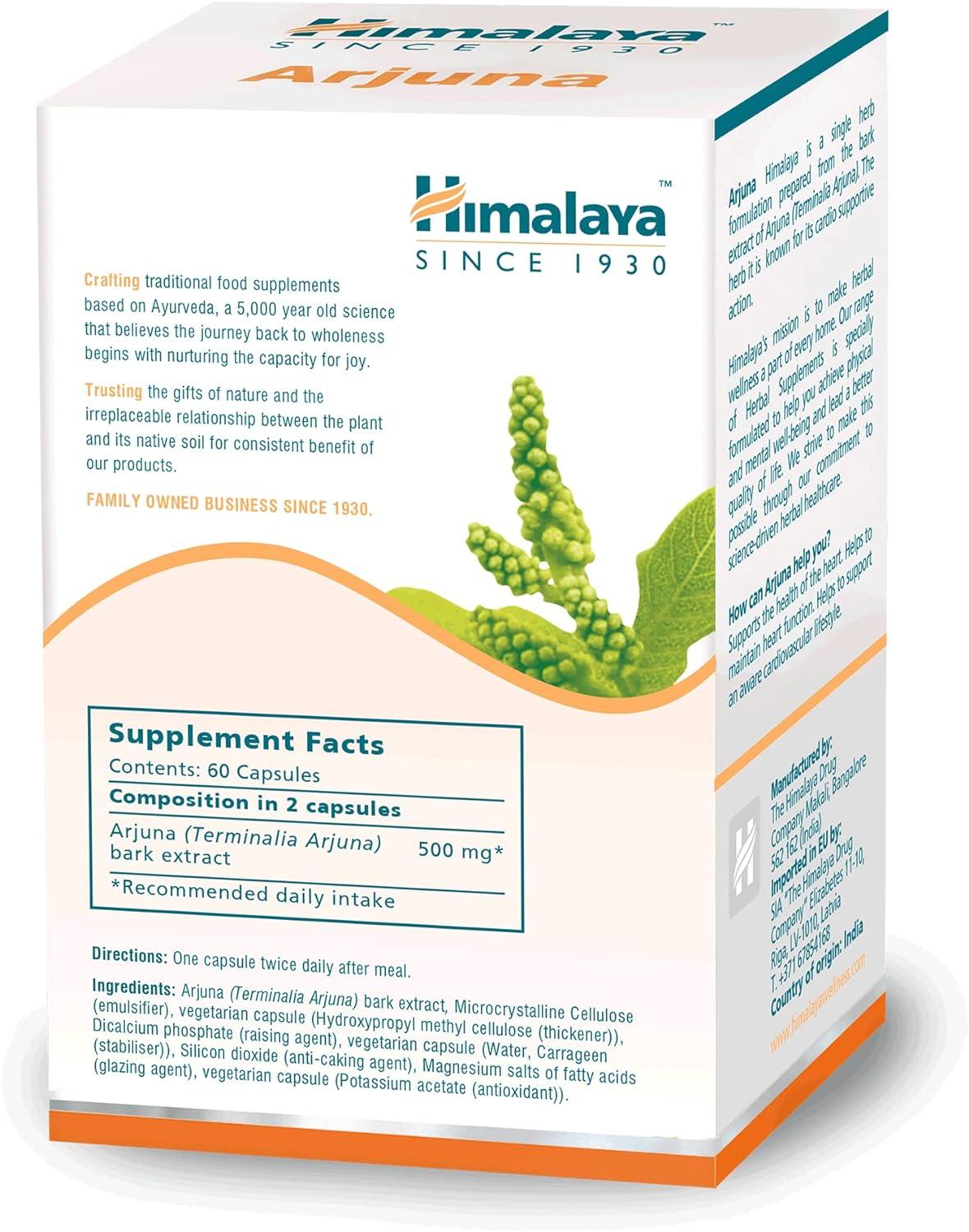Himalaya Herbals Arjuna Pure Herb Food Supplement - Supports Healthy ...