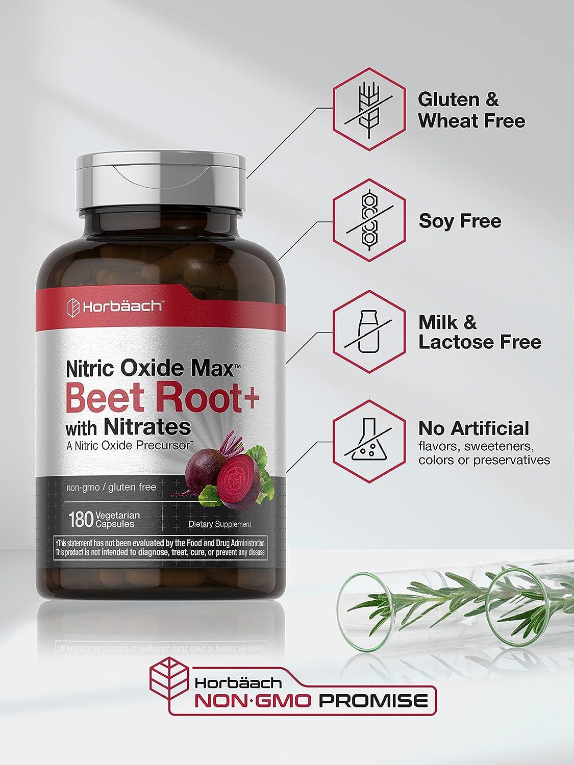 Beet Root Nitric Oxide Capsules | 180 Count | Nitrates for Nitric Oxide ...