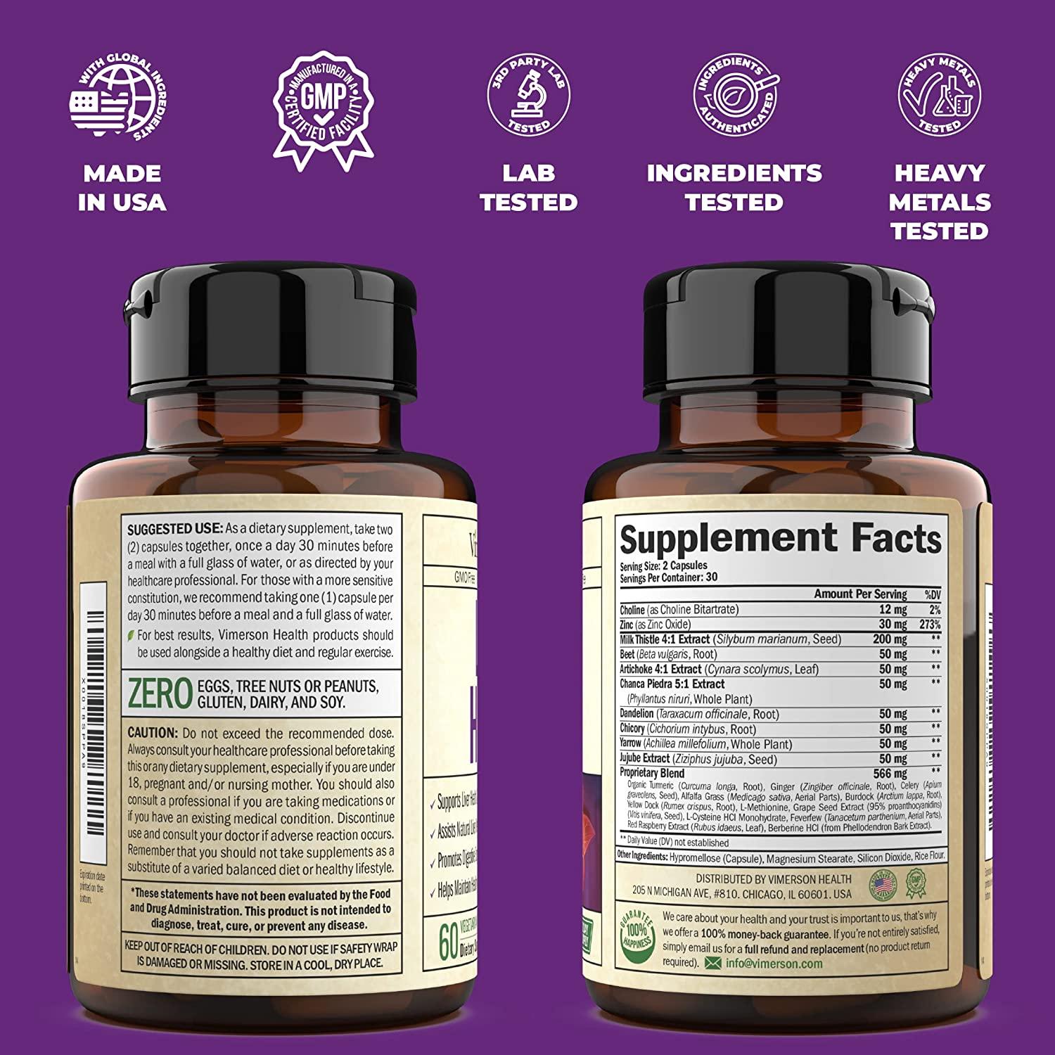 Liver Health Detox Support Supplement - 60 Capsules | Natural Cleanse ...