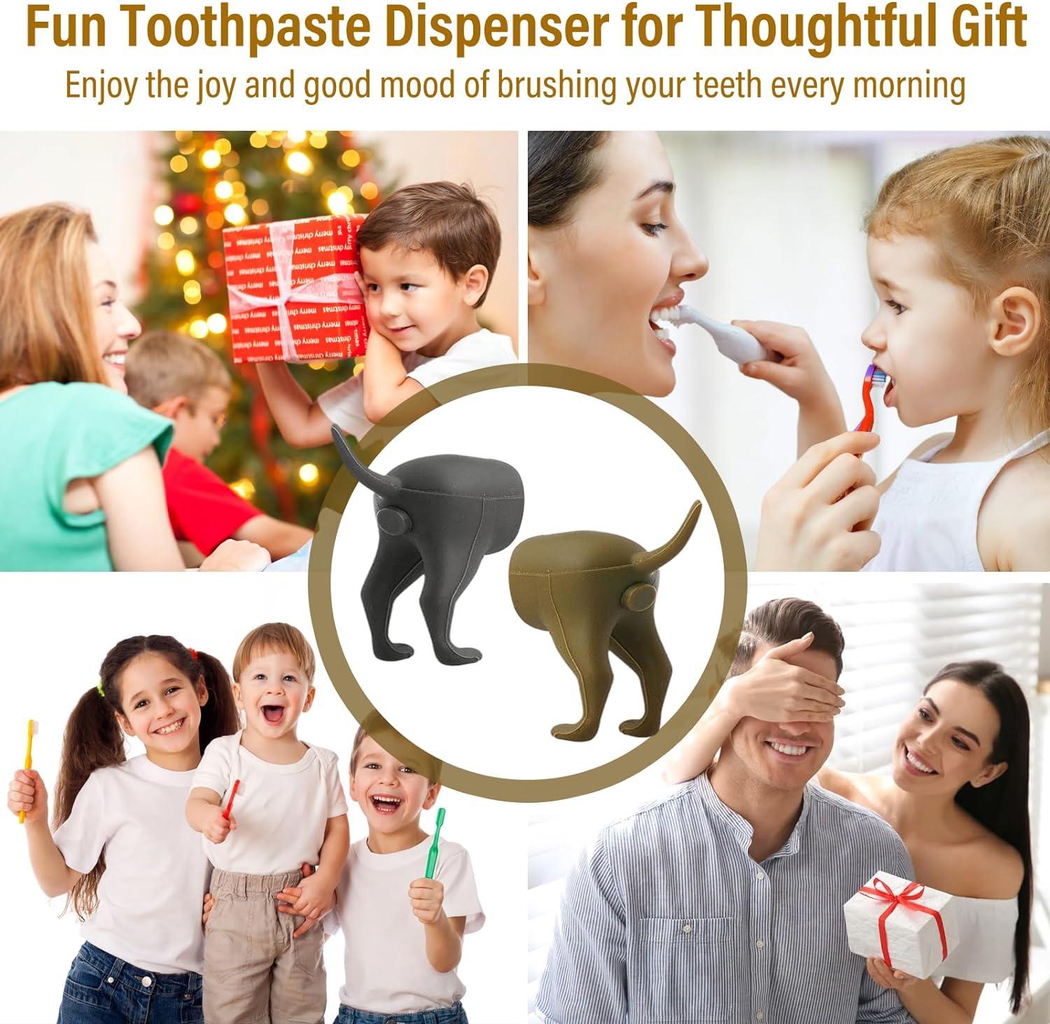2PCS Pooping Dog Butt Toothpaste Topper Dog Poop Toothpaste Dispenser ...
