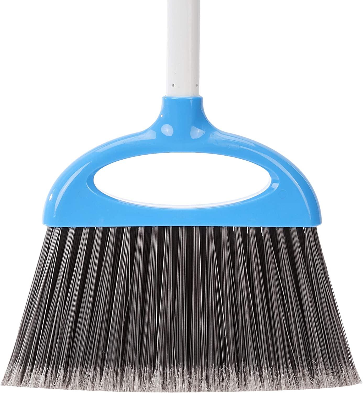 Amazon Basics Blue and White Dustpan Broom Set - Efficient Cleaning ...