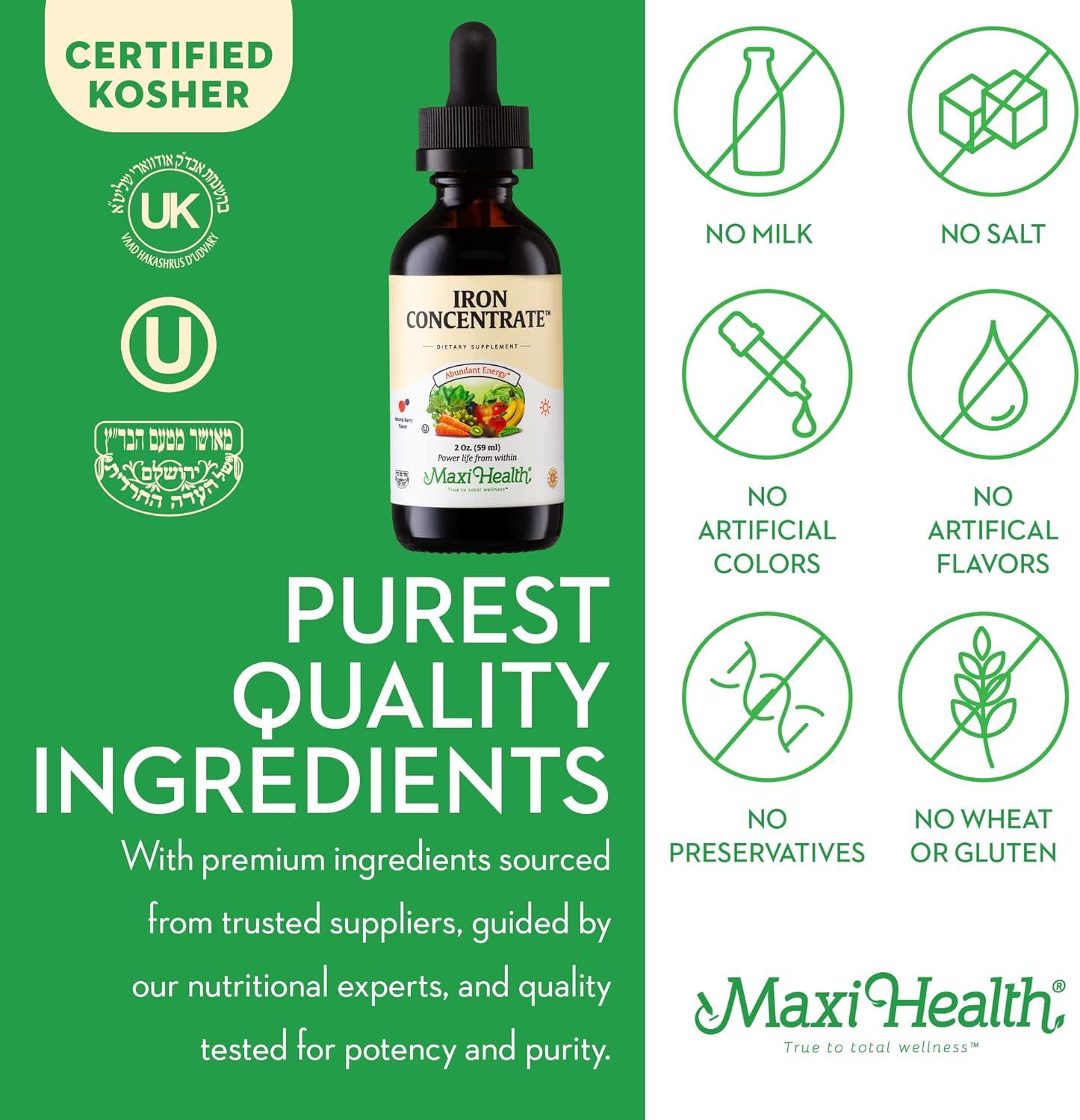 Maxi Health FE 25 - Gentle Iron - Ferrous Fumarate Supplement - 100 ...