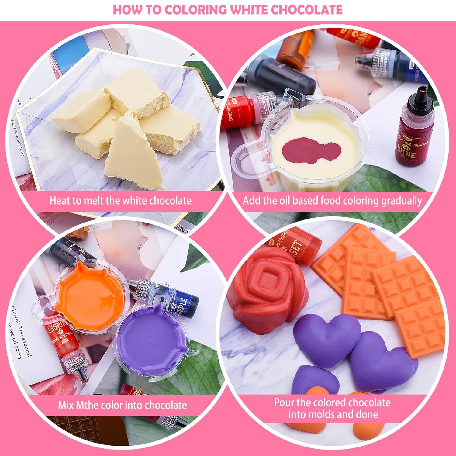 how to add food coloring to chocolate