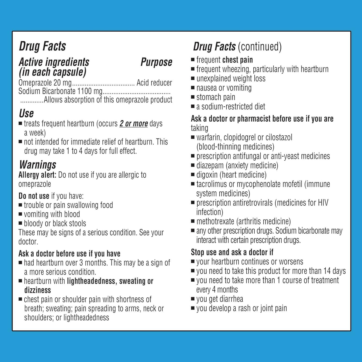 Zegerid OTC 24 Hour Proton Pump Inhibitor (PPI) Heartburn Medicine ...