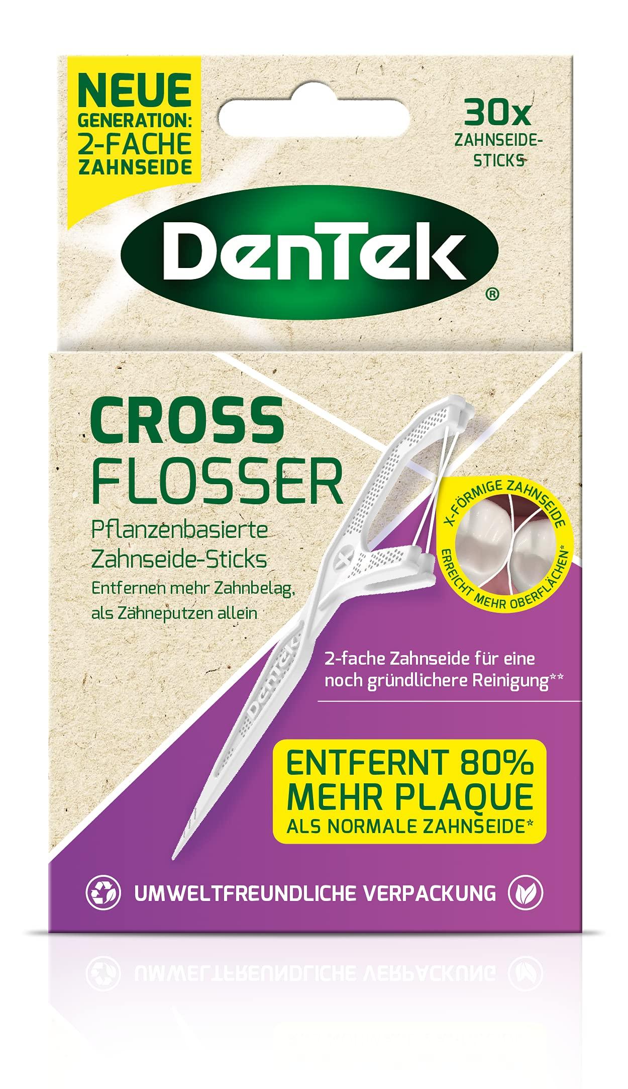 Dentek Cross Flosser - Plant-Based Tooth Flap Sticks for Interdental ...