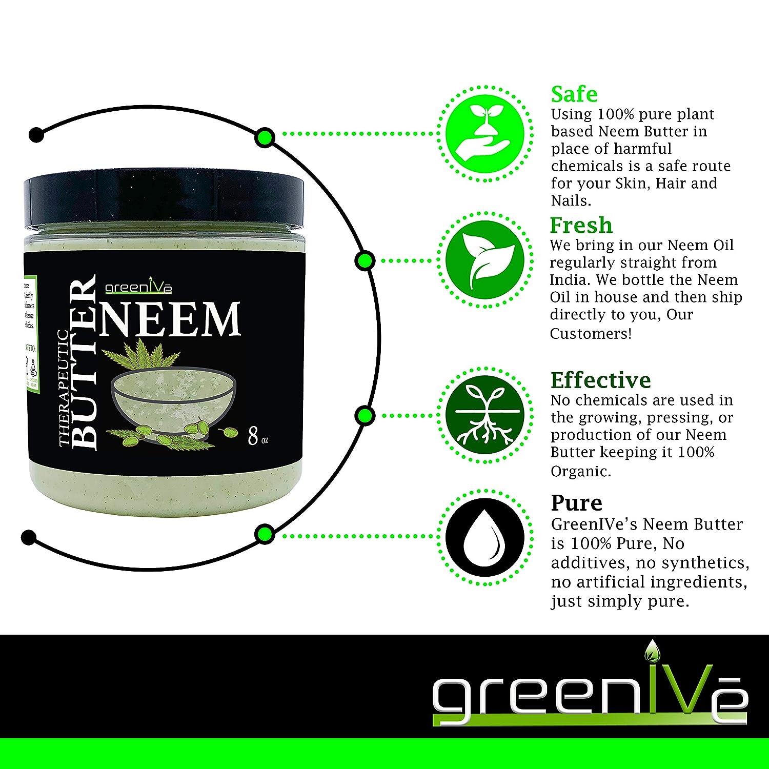 GreenIVe Neem Body Butter - Soothing & Moisturizing 8 oz - All Natural ...