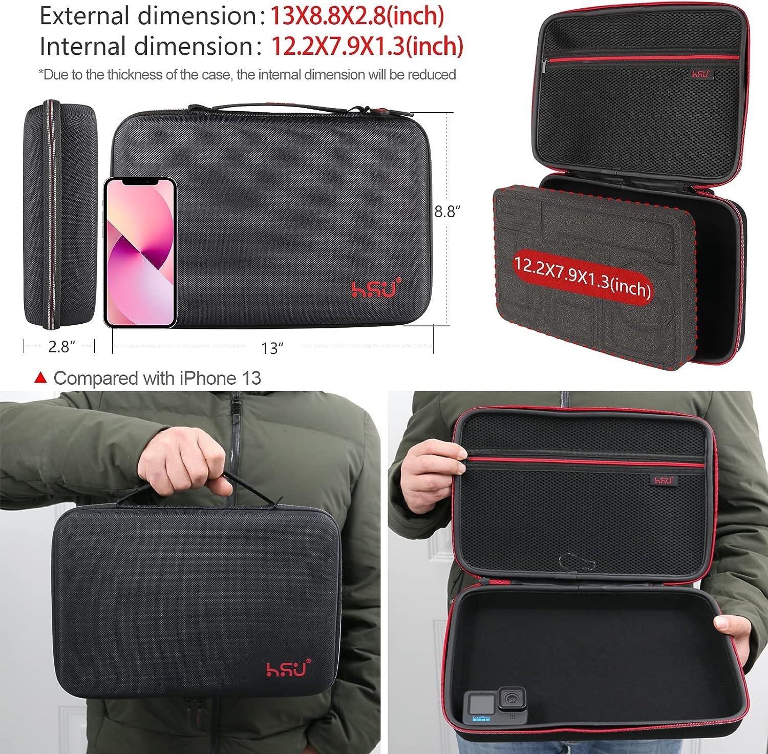 HSU Large Carrying Case for GoPro Hero 11-2 & Accessories - Red ...
