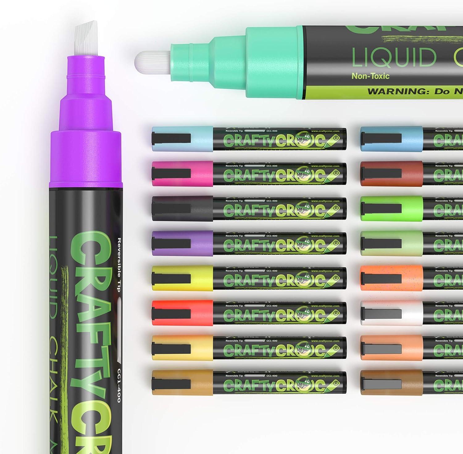 Crafty Croc Liquid Chalk Markers Jumbo 18 Pack - Neon & Earth Colors ...