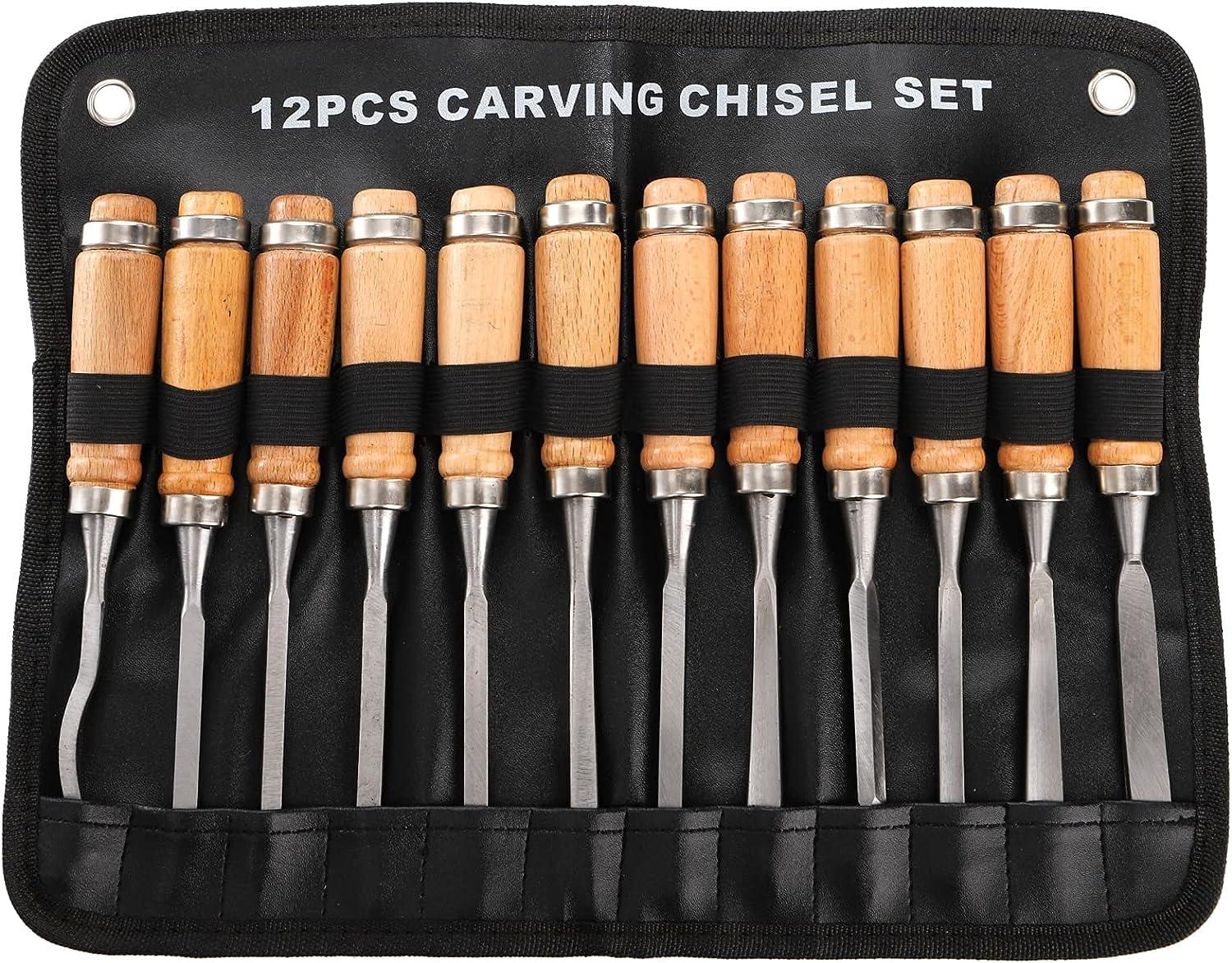 Sculpt Pro Wood Chisels With Sharpening Files 12 Piece Wood Chisel ...