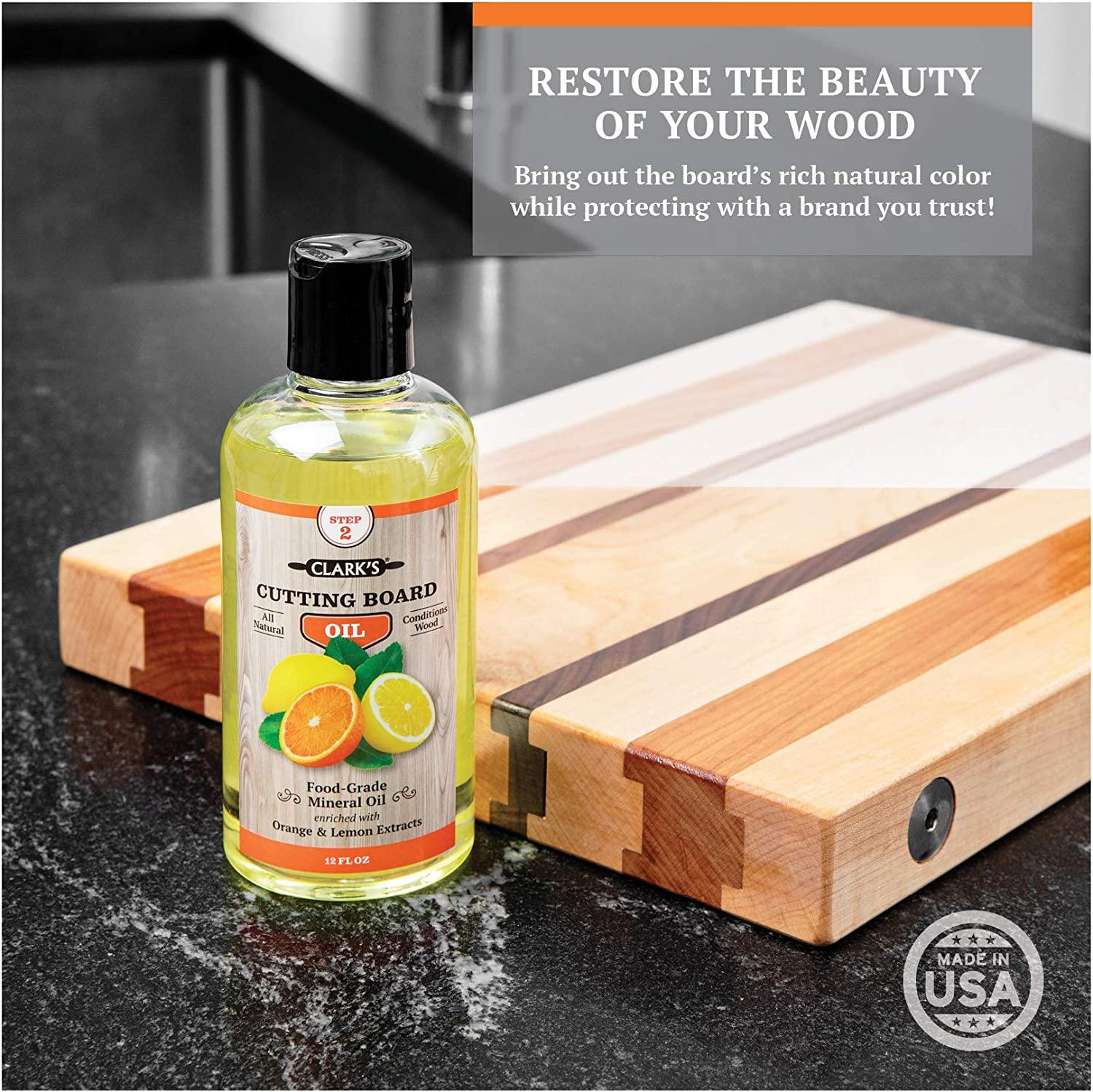 CLARK'S Cutting Board Oil (12oz) | Enriched with Lemon & Orange Oils ...