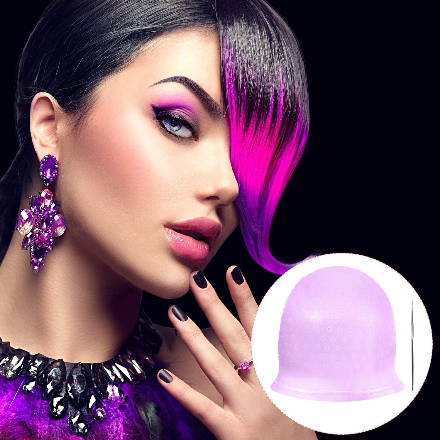 Silicone Highlight Cap - Reusable Salon Hair Coloring Dye Cap for Women ...