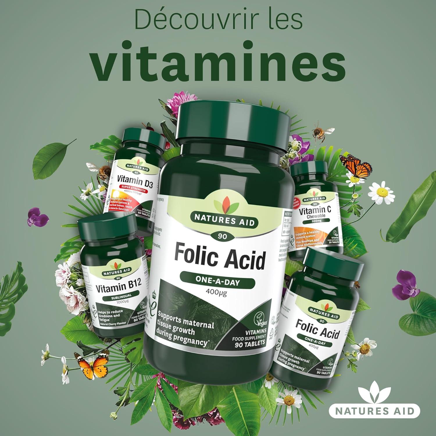 Natures Aid Folic Acid 90 Tablets - Essential Folate Supplement | Buy ...