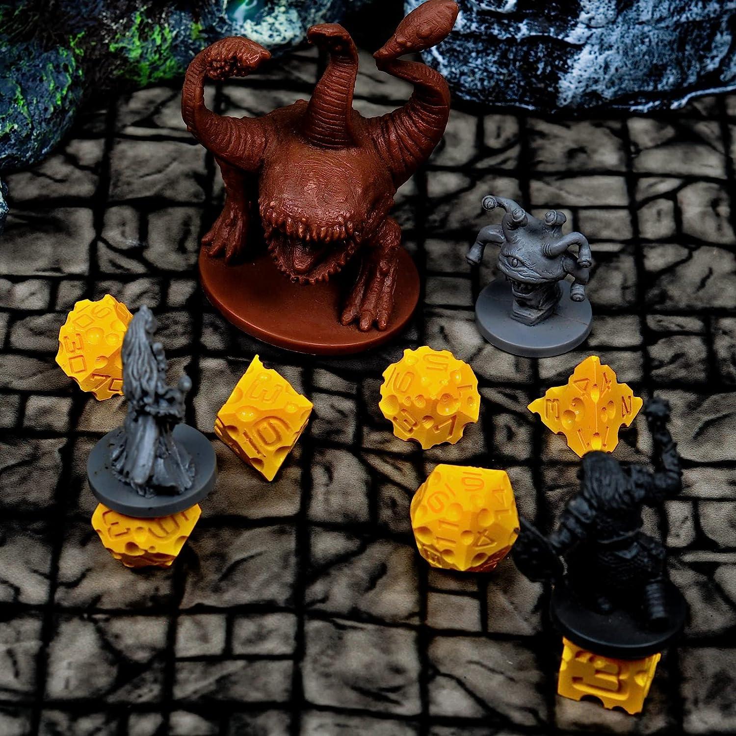 Cheese Dice Set - 7PCS Polyhedral Food Themed Dice for DND, Pathfinder ...