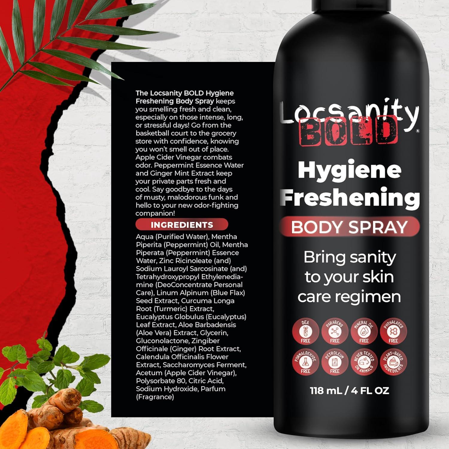 Locsanity BOLD Body Spray for Men | Natural Deodorant for Groin Balls ...