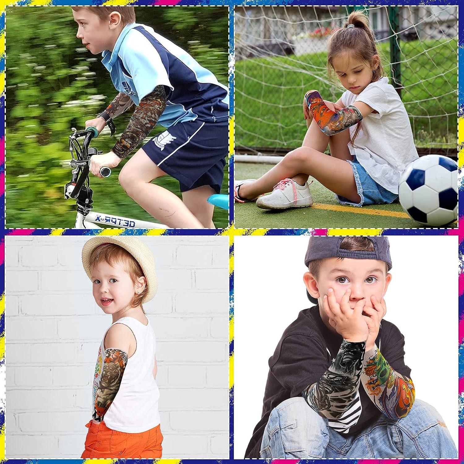 12-Piece Kids Tattoo Arm Sleeves Set - UV Sun Protection - Rich ...