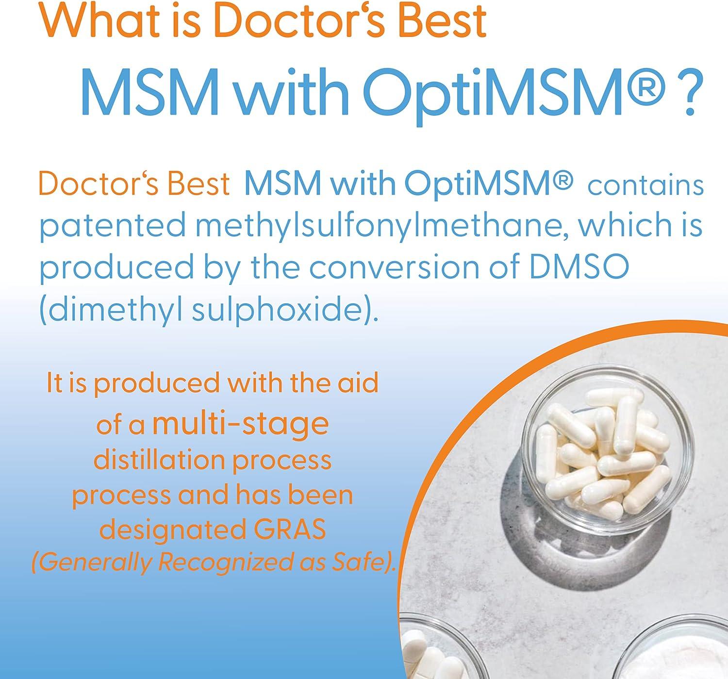 Doctor's Best MSM 1000mg Capsules - 180 Count | OptiMSM, Laboratory ...