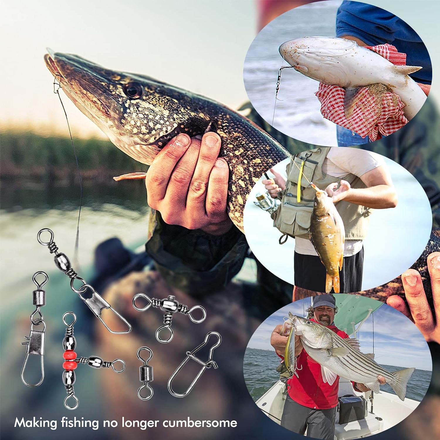 Museday 140 Box Fishing Accessories Kit | Ball Bearing Swivels Snaps ...