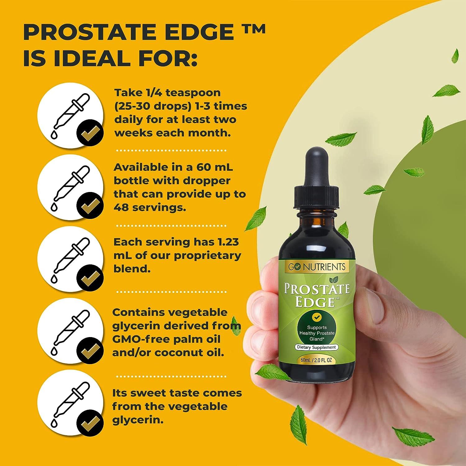 Go Nutrients Prostate Edge - Men's Prostate Supplement with Pygeum, Saw ...