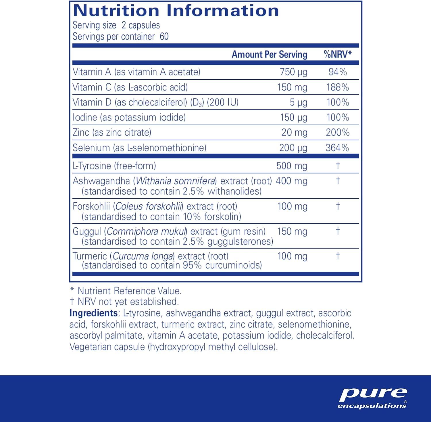 Pure Encapsulations Thyroid Support Complex 120 Capsules ...