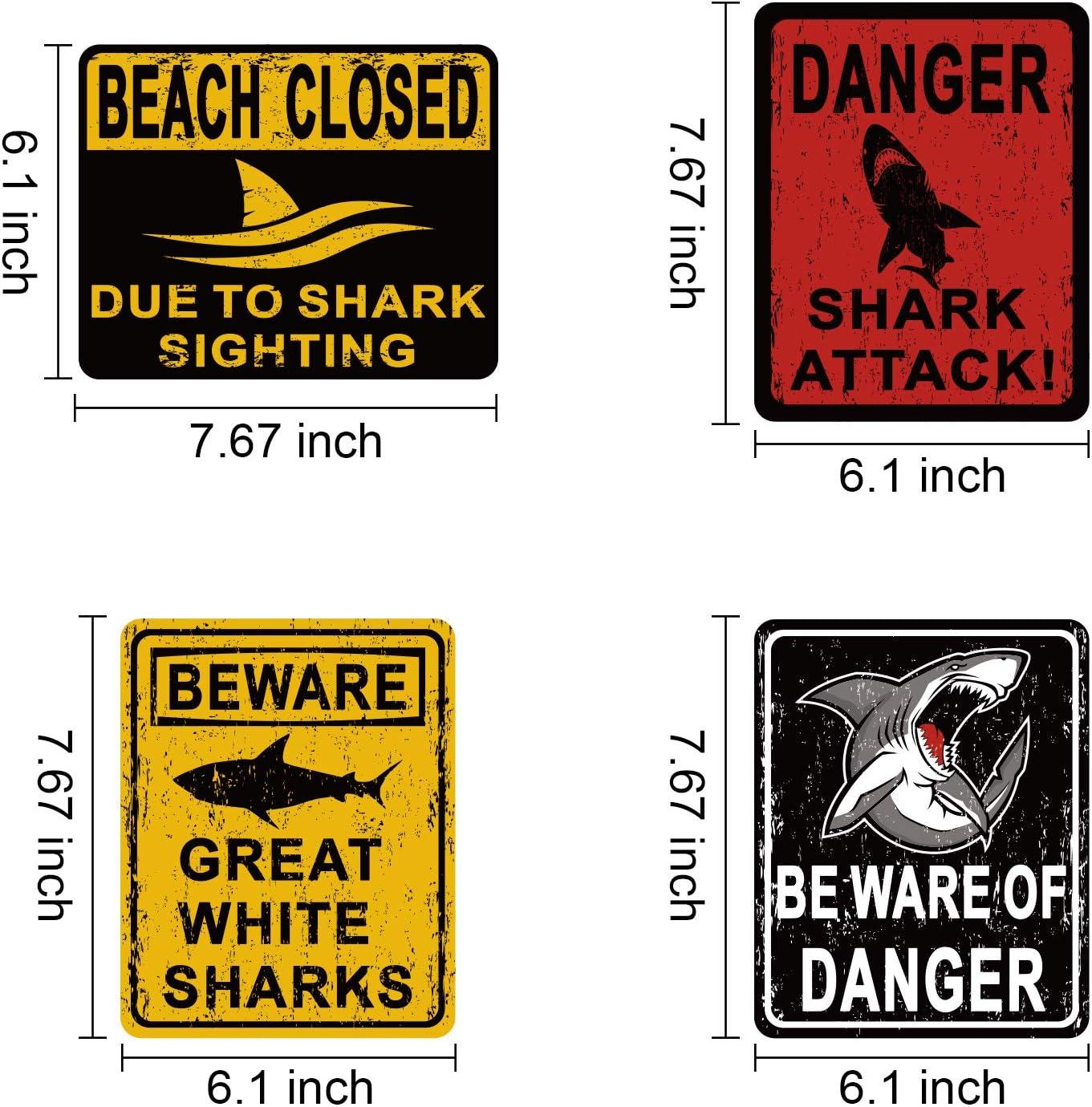 Shark Zone Party Decorations - Fun Shark Party Wall Signs for Boys and ...