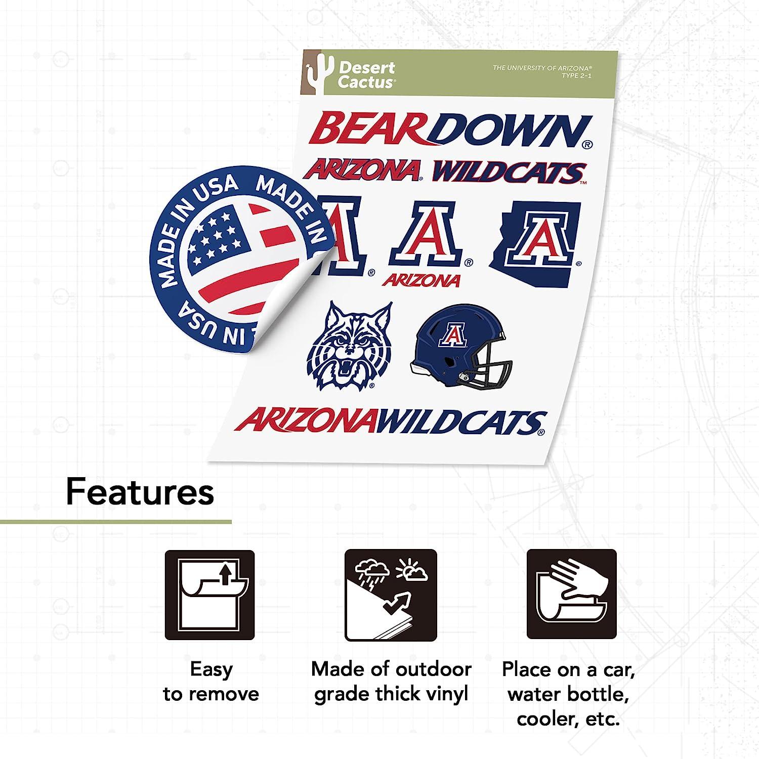 University of Arizona Wildcats Sticker - Vinyl Decal for Laptop, Water ...