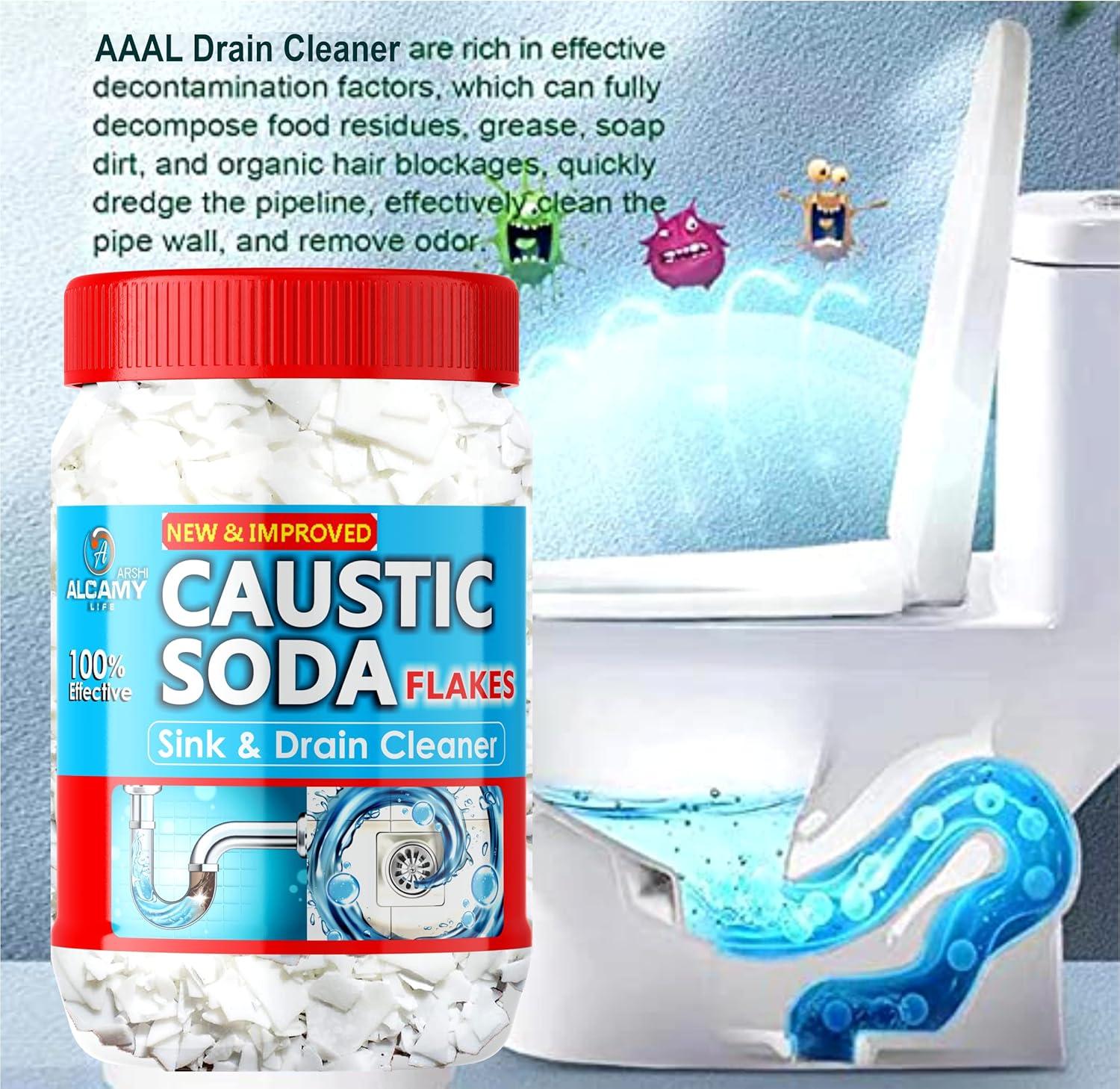 Buy Pure Caustic Soda Drain Cleaner Flakes 420GM | Powerful Chimney ...