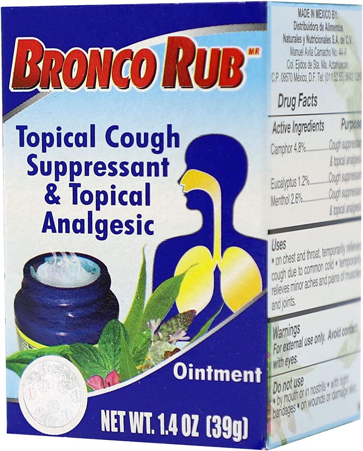 Broncolin Rub Topical Cough Suppressant & Analgesic Ointment 2-pack ...