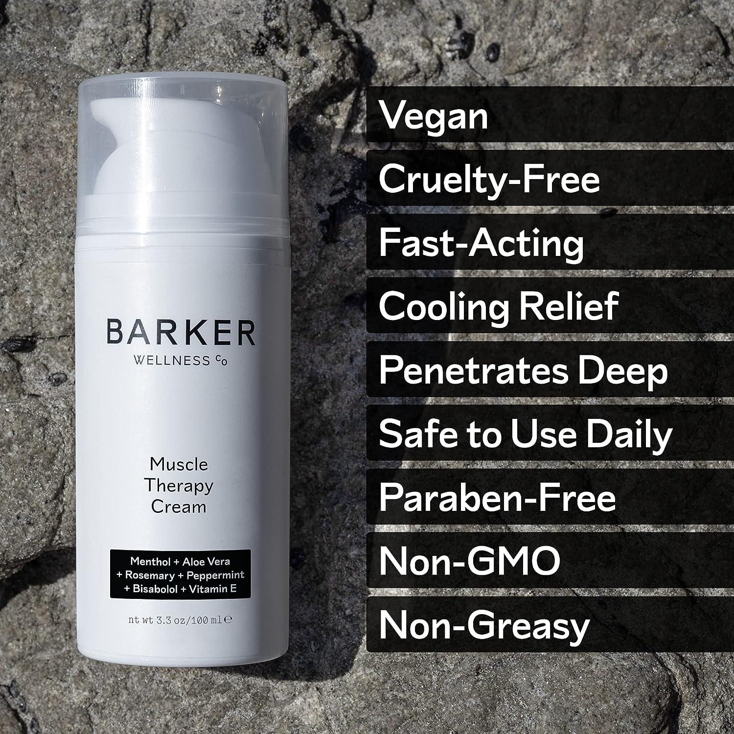 Barker Wellness Muscle Therapy Cream | Natural Relaxation for Joints & Muscles | Antioxidants ...