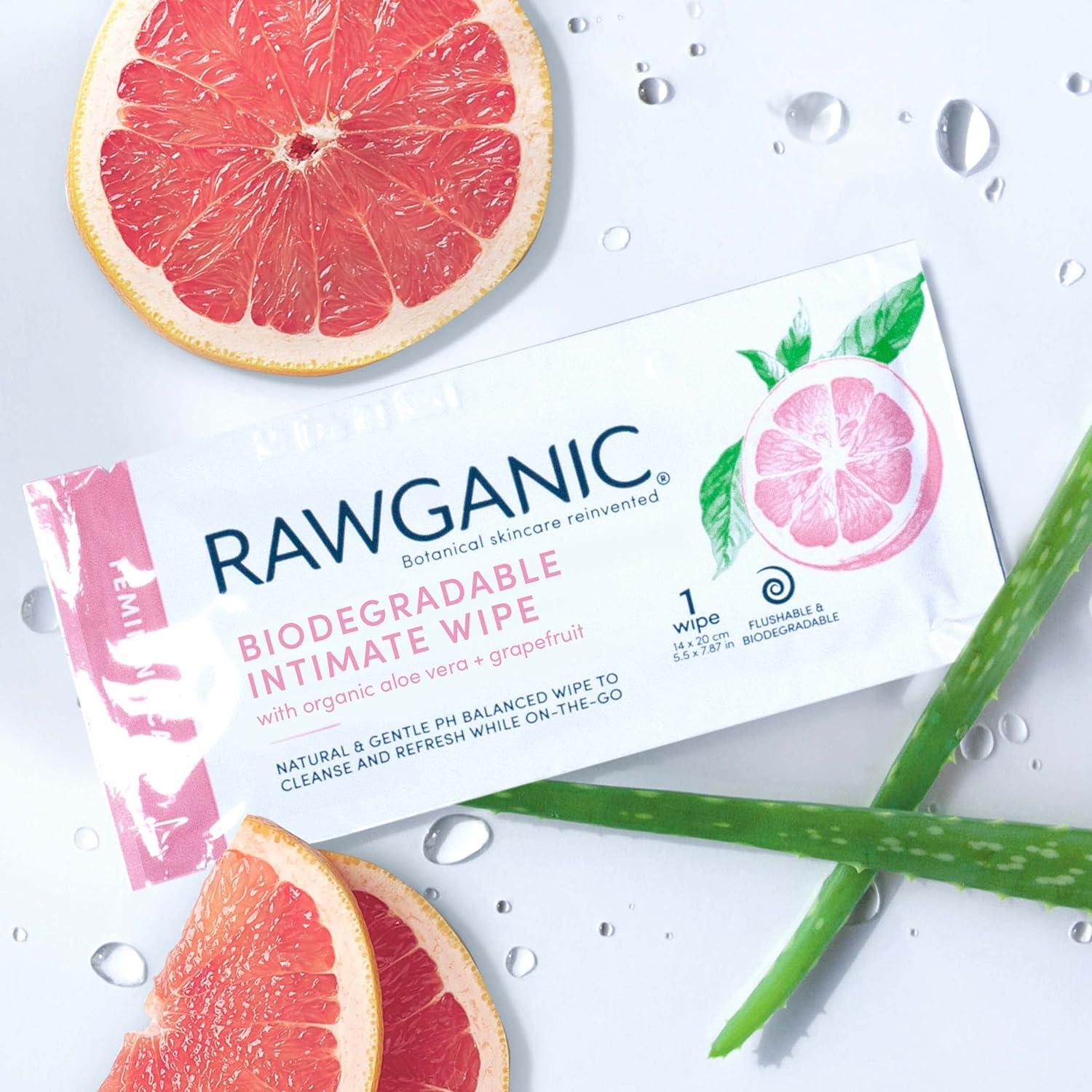RAWGANIC Organic Intimate Hygiene Wipes Sachets - pH Balanced ...