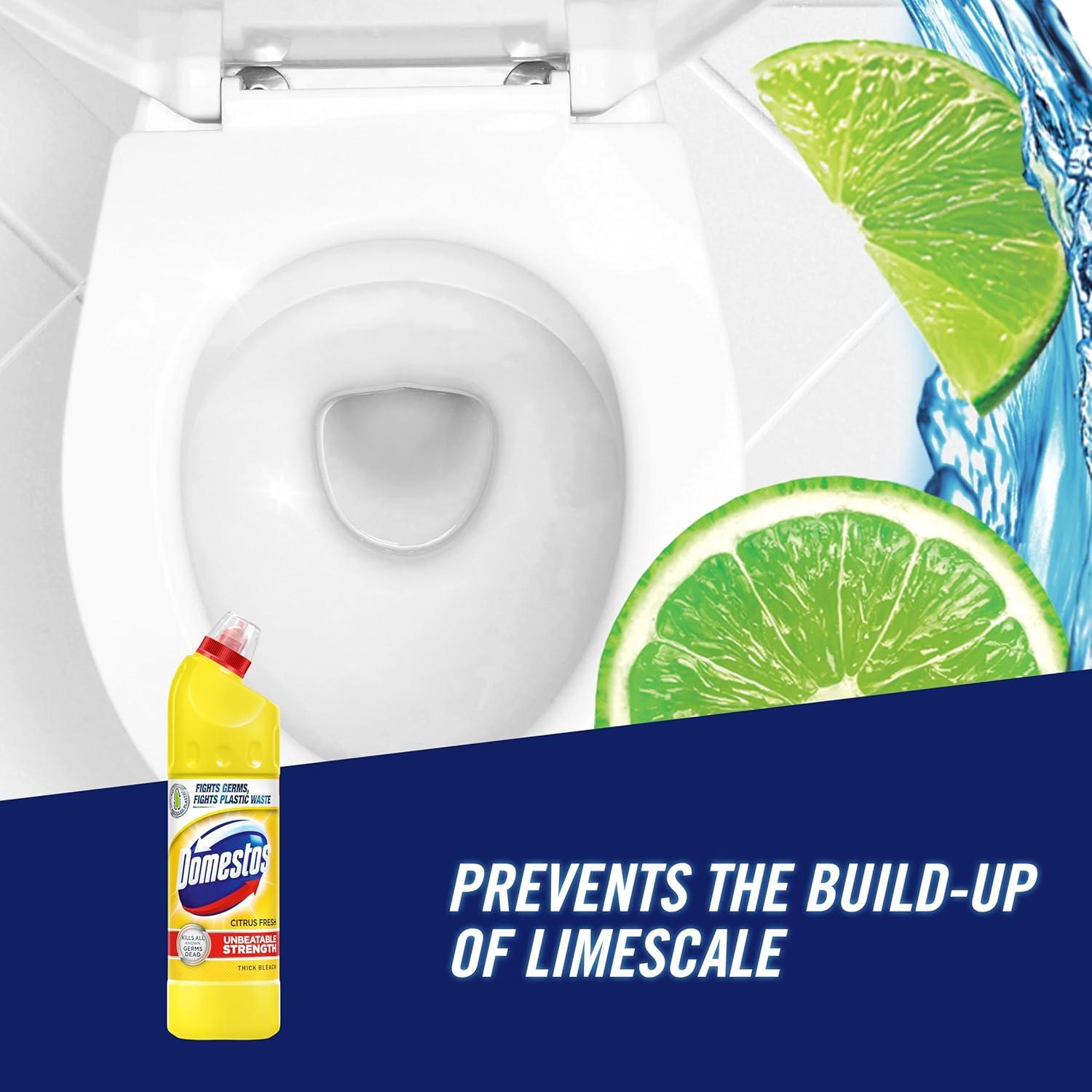 Domestos Citrus Fresh Thick Bleach eliminates 99.9% of bacteria and ...