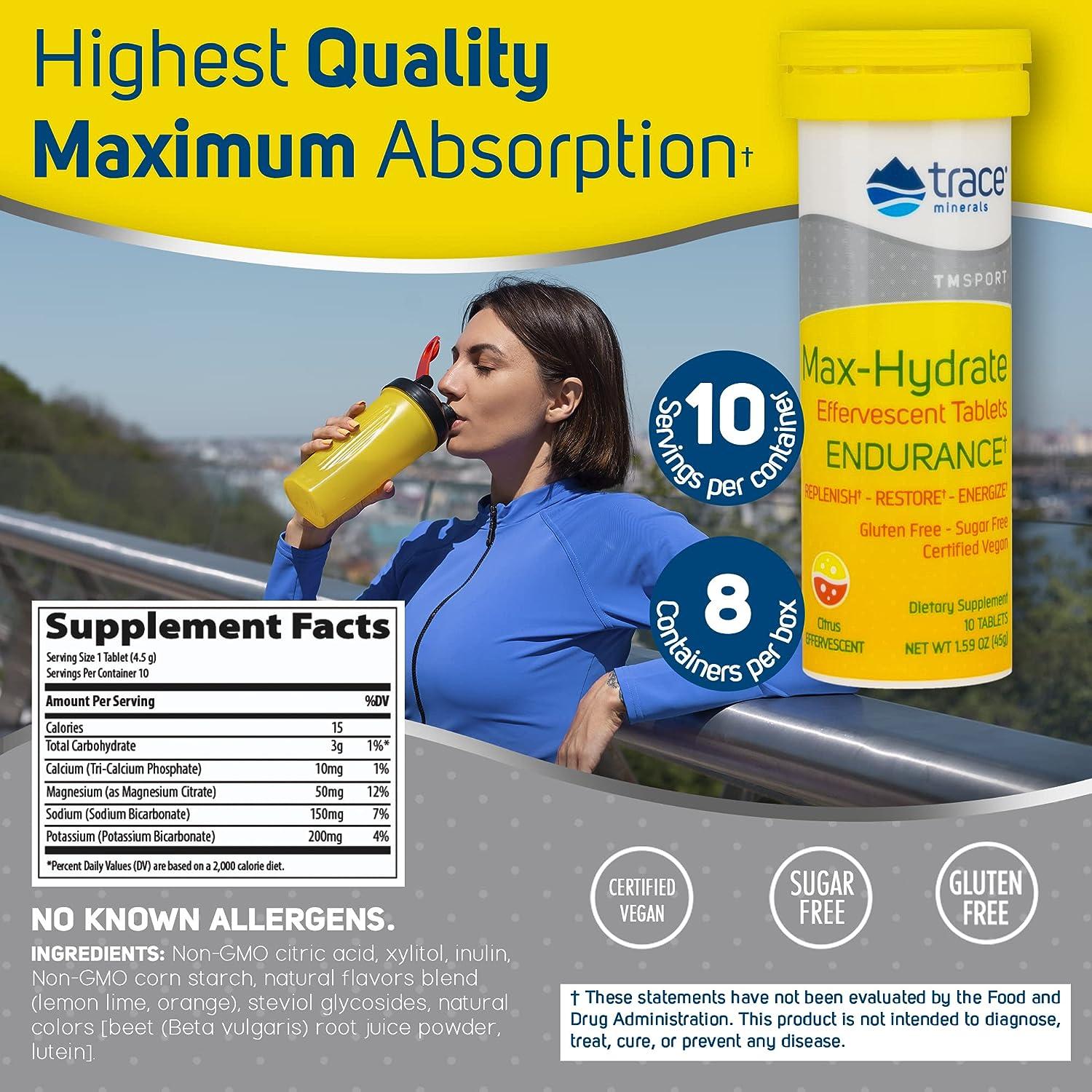 Max-Hydrate Endurance Effervescent Tablets - Citrus Flavor | Trace ...