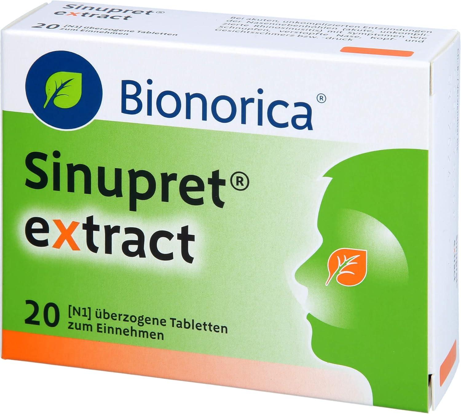 Sinupret Extract Coated Tablets - 20 pcs | All-Natural Relief for Sinus ...