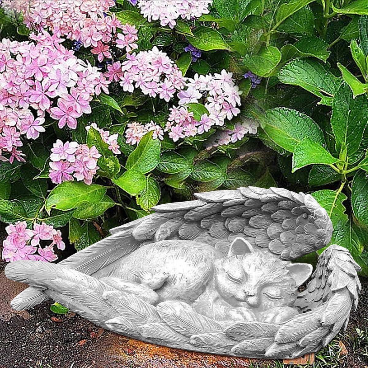 Cat Memorial Statue Angel Wings Ornament Cat Angel Statue Commemorative ...
