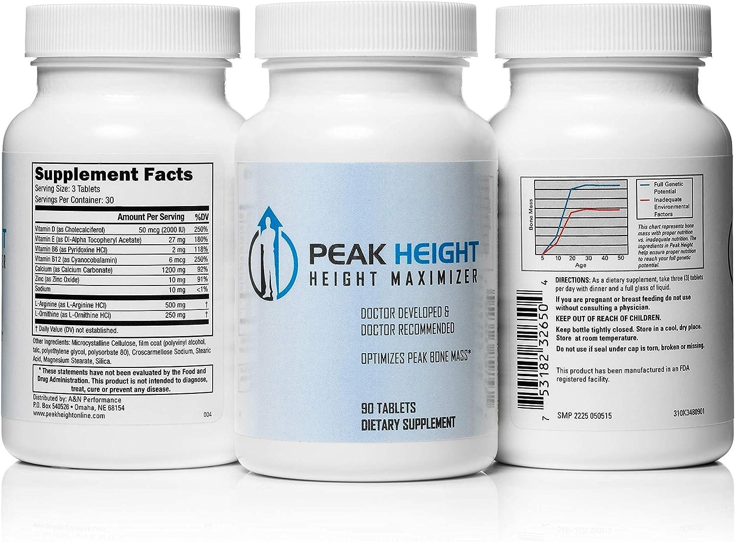 Peak Height Maximizer - 540 Tablets Pack for Height Growth | 6-Month ...